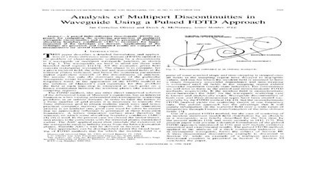 Download Pdf Analysis Of Multiport Discontinuities In Waveguide Using A Pulsed Fdtd Approach