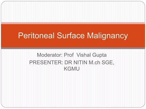 Peritoneal Surface Malignancy Pptx