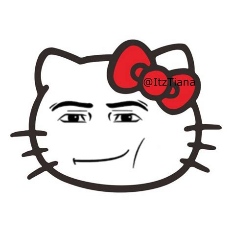 Funny Hello Kitty With Roblox Man Face In 2025 Hello Kitty Videos Funny Sketches Cute Drawings