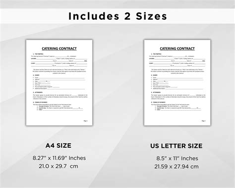 Catering Contract Template Catering Service Contract Editable Catering Business Contract Food