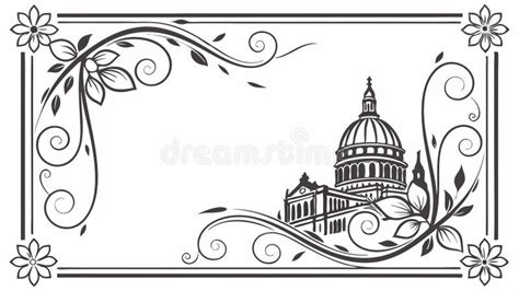 Dome Building Frame Corner Architecture For City And Landmark Themes Vector Design Generative