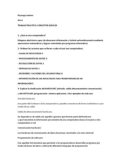 Conseptos Basicos Pdf Hardware De La Computadora Almacenamiento De Datos De La Computadora