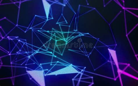 Abstract Science Background With Particles And Plexus Connected Lines