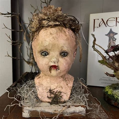 Repurposed Vintage Doll Head Art Assemblage Etsy Assemblage Art