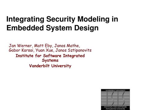 ppt integrating security modeling in embedded system design