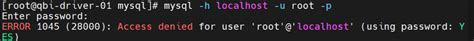 error 1045 28000 access denied for user ‘root‘ ‘localhost‘ using
