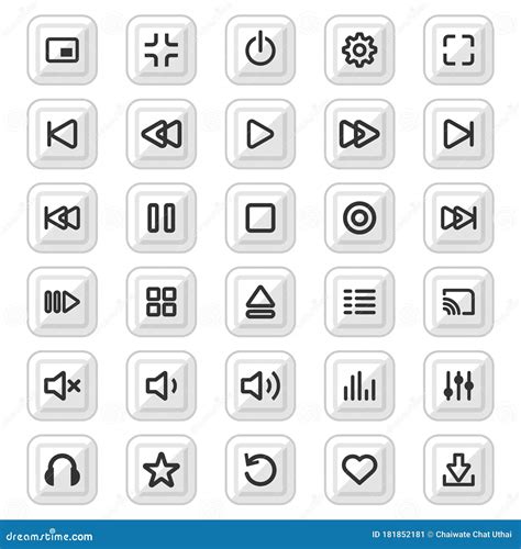 Media Player Control Buttons Set For Designers Stock Vector Illustration Of Forward Icon