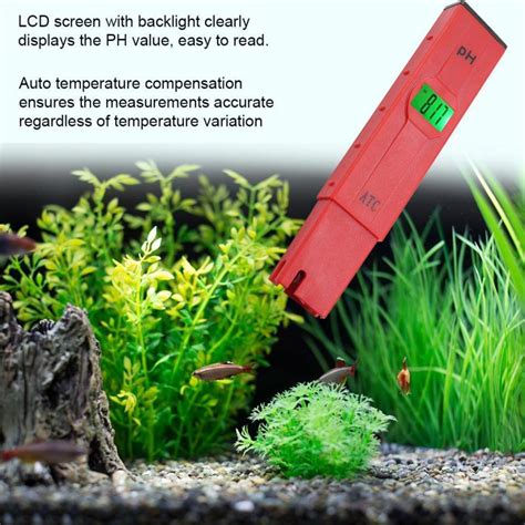 Portable Lcd Di Tal Food Beverage Ph Tester Aquarium Pool Water Quality