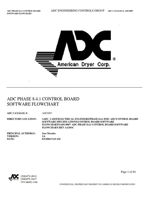 Adc0007 Adc Phase 8 4 1 Control Board Software Flowchart Rev 1 6 Pdf Download Free Pdf