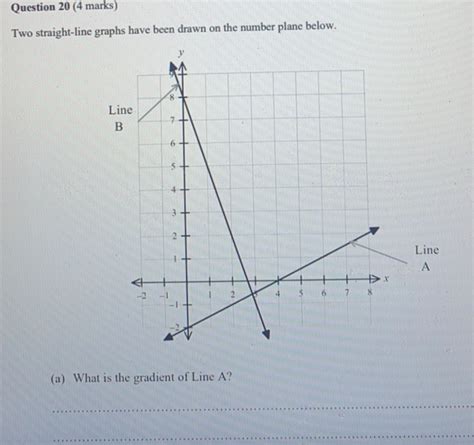 Solved Question 20 4 Marks Two Straight Line Graphs Have Been Drawn