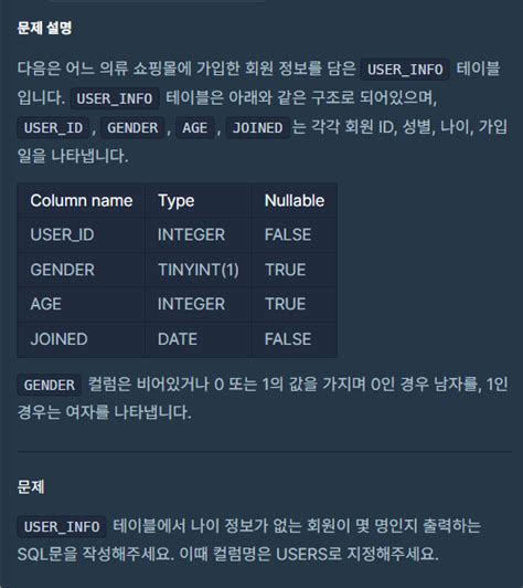 [프로그래머스 sql] 나이 정보가 없는 회원 수 구하기