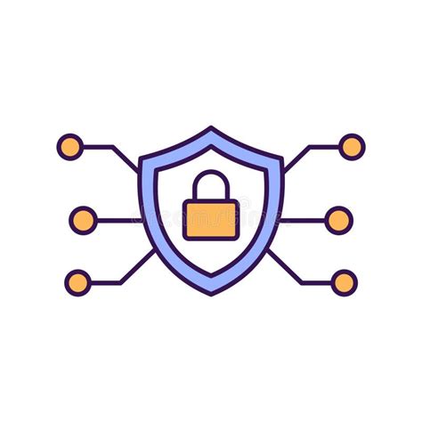 Protection Outline With Colors Fill Vector Icon That Can Easily Edit Or Modify Stock Vector