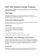 CMIT NetworkDesignProposalTemplate Docx CMIT Network Design Proposal Use This Document