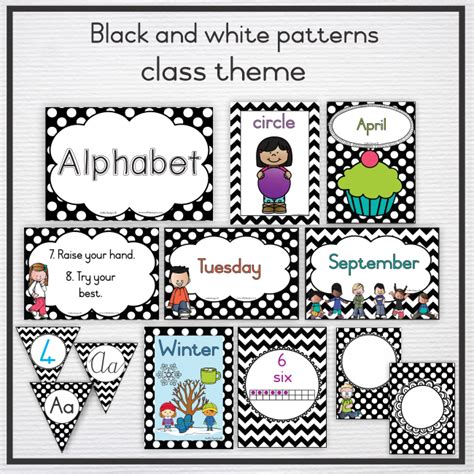 Class Theme Black And White Patterns Teacha