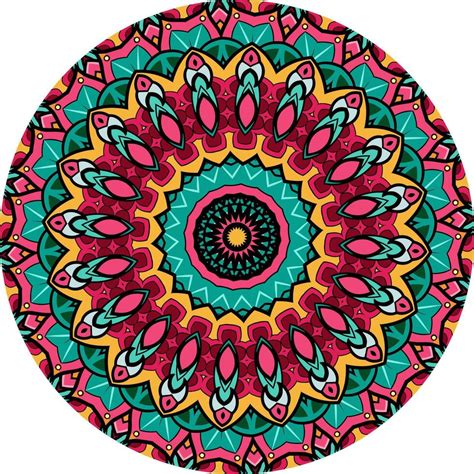 Detailed Mandala With Radiating Warm And Cool Toned Patterns 54687257