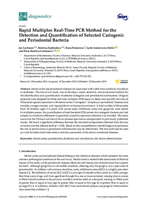 Pdf Rapid Multiplex Real Time Pcr Method For The Detection And