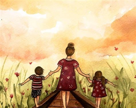 Mother with son and daughter in a field en 2020 Diseño madre e hija