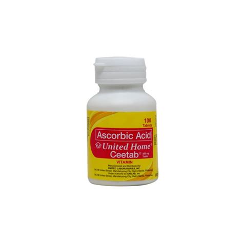 United Ceetab Ascorbic Acid 500mg Contains 100 Tablets Per Bottle Shopee Philippines