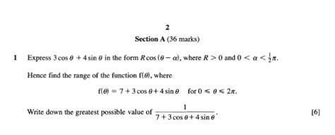 Solved Express Cos Theta Sin Theta In The Form R Cos Chegg Com