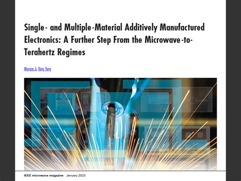 Ieee Microwave Magazine January 2023single And Multiple Material Additively Manufactured