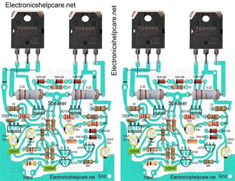 Amplifier Circuit Board Using 2sc5200 Electronics Help Care