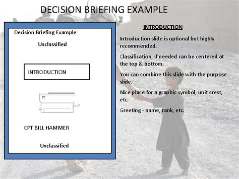 The Decision Briefing Decision Briefing Example Decision Briefing