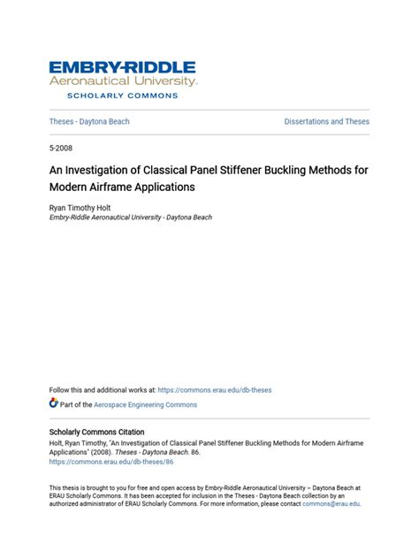 An Investigation Of Classical Panel Stiffener Buckling Methods Fo Pdf Buckling Finite