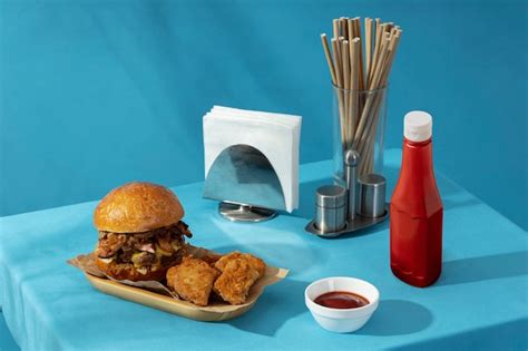 맛있는 패스트 푸드 식사를 닫습니다 무료 사진