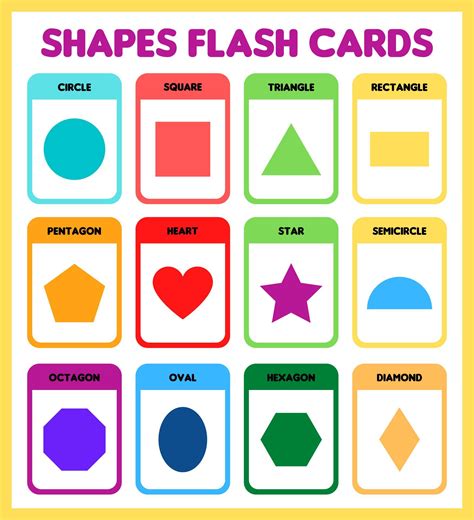Kindergarten Shapes Flash Cards Printable Shapes Kindergarten Flashcards Learning Shapes