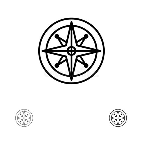 Compass Location Navigation Navigator Position Bold And Thin Black