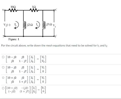 solved for the circuit above write down the mesh equations