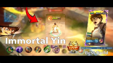 Immortal Yin In Solo Mythic Rank Mlbb Youtube