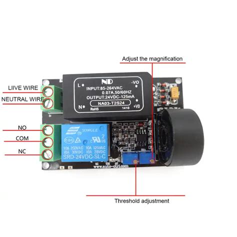 Taidacent Ac 220v 5a 10a 20a 50a Ac 누설 탐지기 전류 센서 Ac 전류 감지 릴레이 과전류 보호 모듈