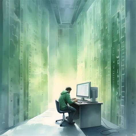 Premium Ai Image A Vibrant Flowing Of Colorful Binary Matrix Codeforming The Silhouette Cyber