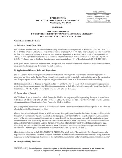 Sec Form 2503 10 D Fill Out Sign Online And Download Printable Pdf
