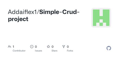 GitHub Addaiflex Simple Crud Project