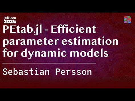 Free Video PEtab Jl Efficient Parameter Estimation For Dynamic Models From The Julia