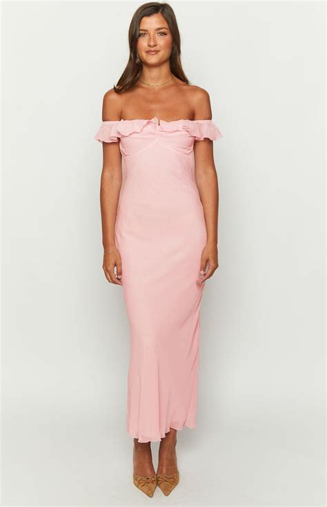 Bellflower Pink Chiffon Maxi Dress Pink Chiffon Maxi Dress For Brunch