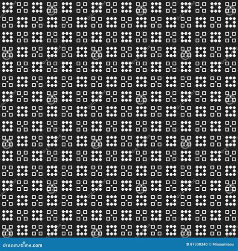 Simple Pixelated Pattern With Monochrome Geometric Shapes Vector Illustration Cartoondealer