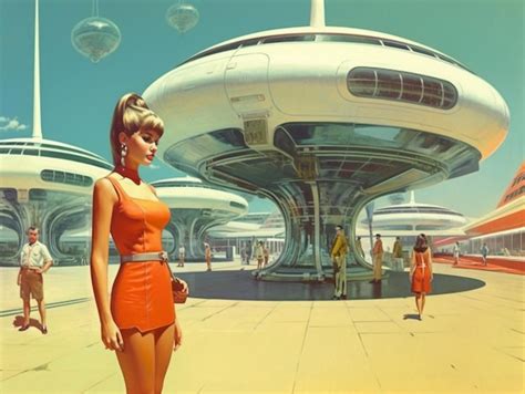 Premium Ai Image The Retro Futuristic Visions Of The Mid Th Century