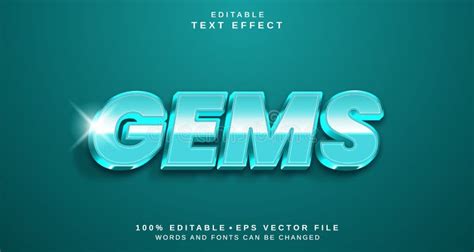 Editable Text Style Effect Gems Text Style Theme Stock Vector Illustration Of Editable