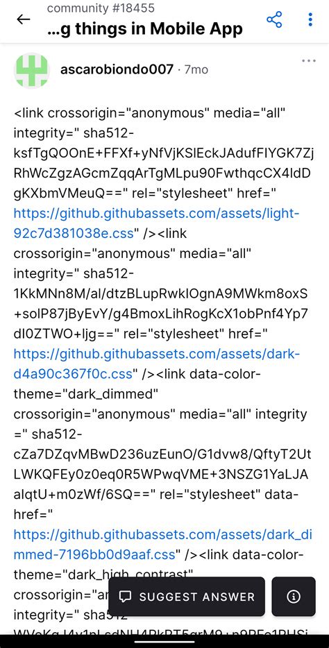 raw html link tags appear in comments · community · discussion 53963