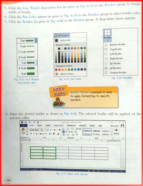 Chapter 4 Creating Tables In Ms Word Text Book Exercises