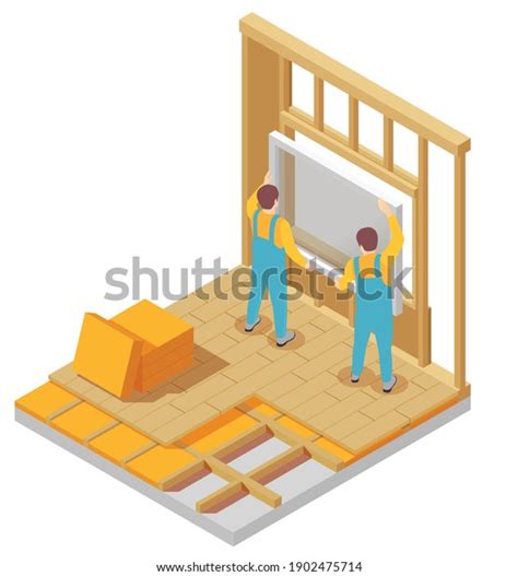 Modular Frame Building Isometric Composition View Stock Vector Royalty Free 1902475714
