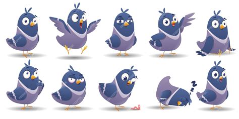 Premium Vector Cartoon Bird Character Set