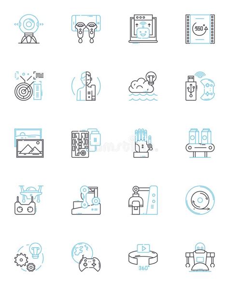 Digital Fabrication Linear Icons Set Additive Manufacturing Robotics Laser Cutting D