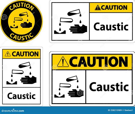 Caution Caustic Symbol Sign On White Background Stock Vector