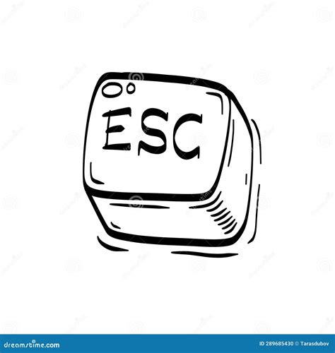 Esc Button Icon Hand Drawn Control Key Stock Illustration Illustration Of Design Cartoon