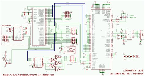 Ethernet Interface For LED Matrix Display Microcontroller Project Circuit
