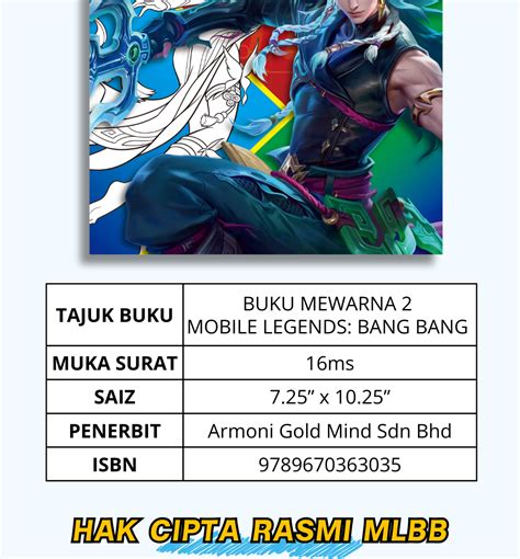 Buku Mewarna Mlbb Buku 2 Colouring Book Mobile Legendsbang Bang Buku